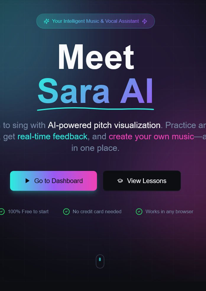 Sara AI - Learn to Sing with AI-Powered Vocal Training